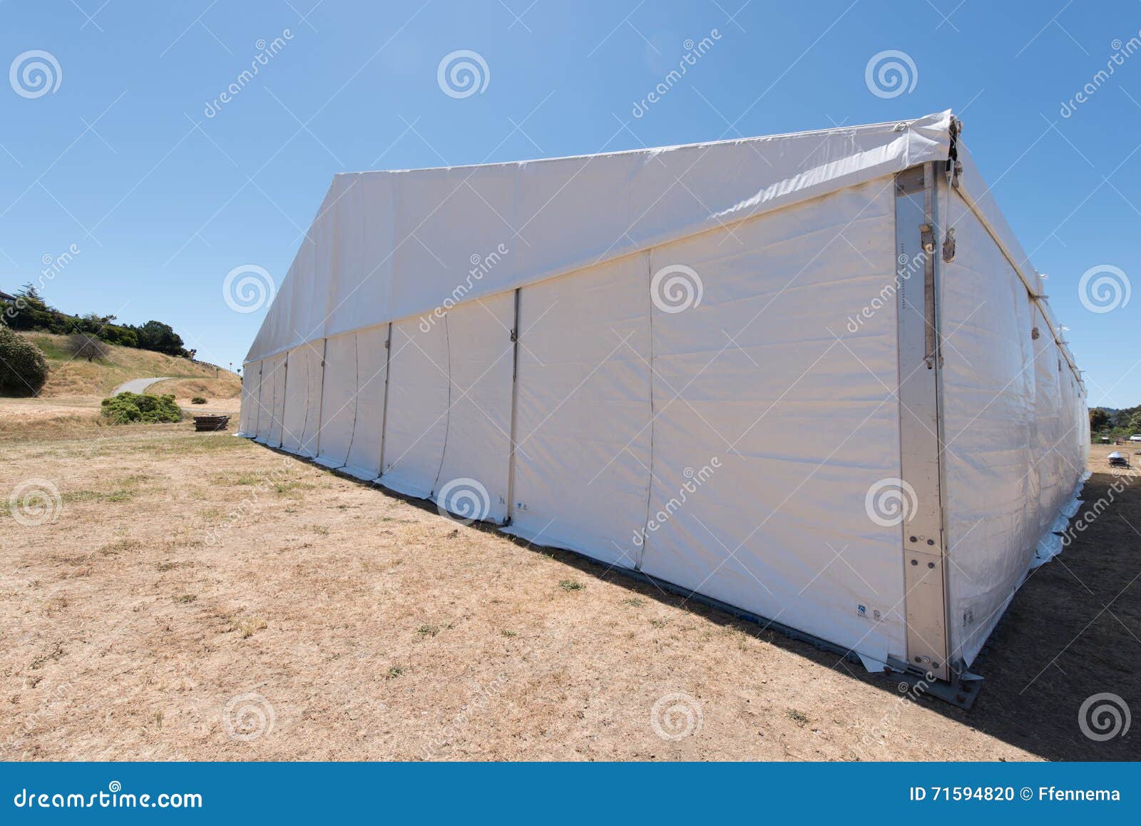 Large White Tent for Entertaining in Field Stock Photo - Image of ...