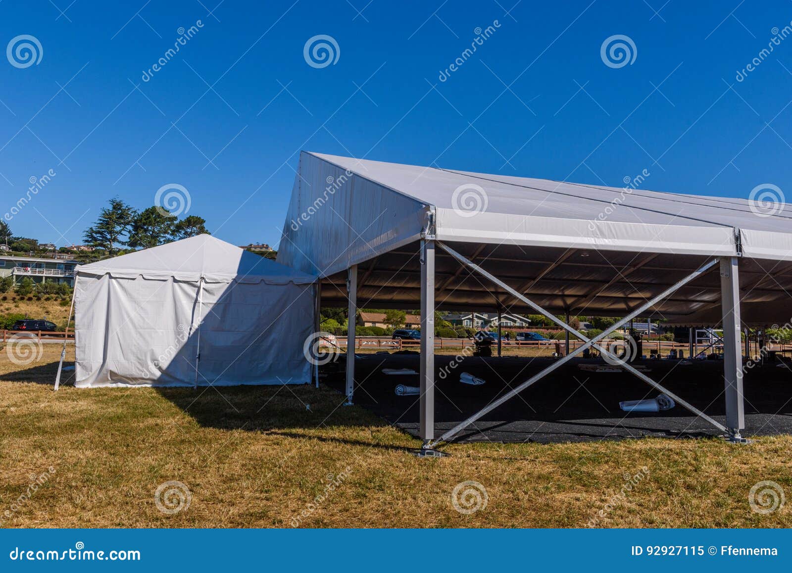 Large White Tent for Entertaining in Field Stock Image - Image of ...