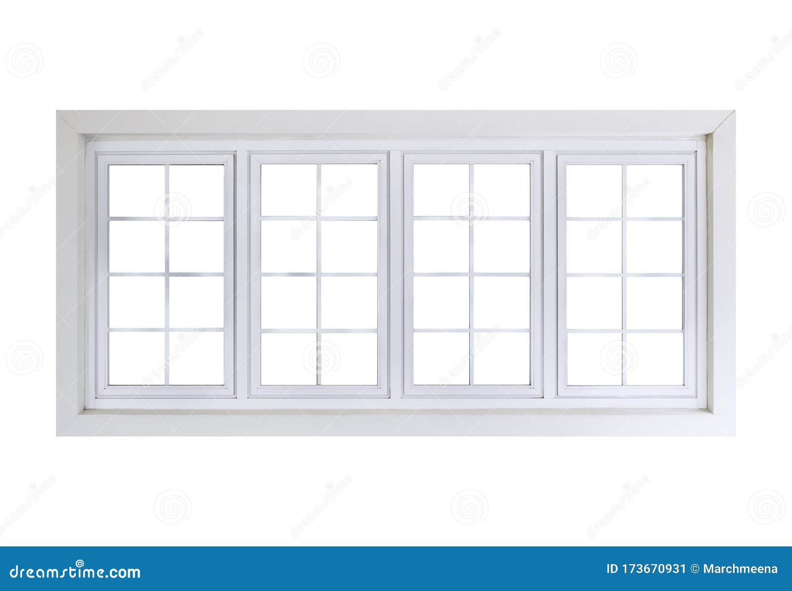 Large White Window Closed Isolated on White Background with Clipping ...