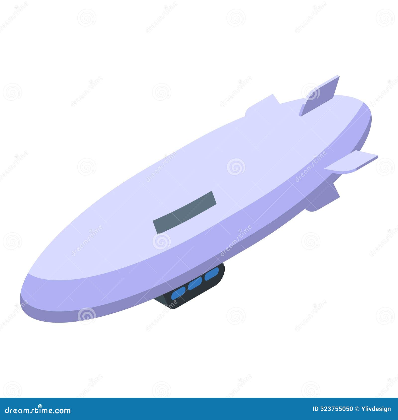 Large Blimp Flying In Sky With Copy Space Cartoon Vector ...