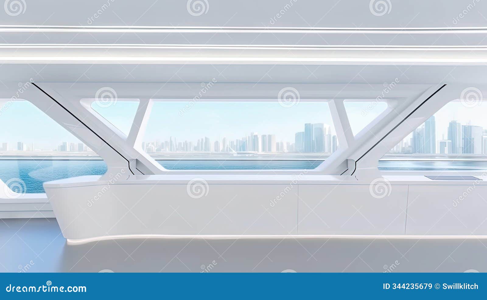 A Large, Wide Open Hall or Room, with a Big Windows and View Stock ...