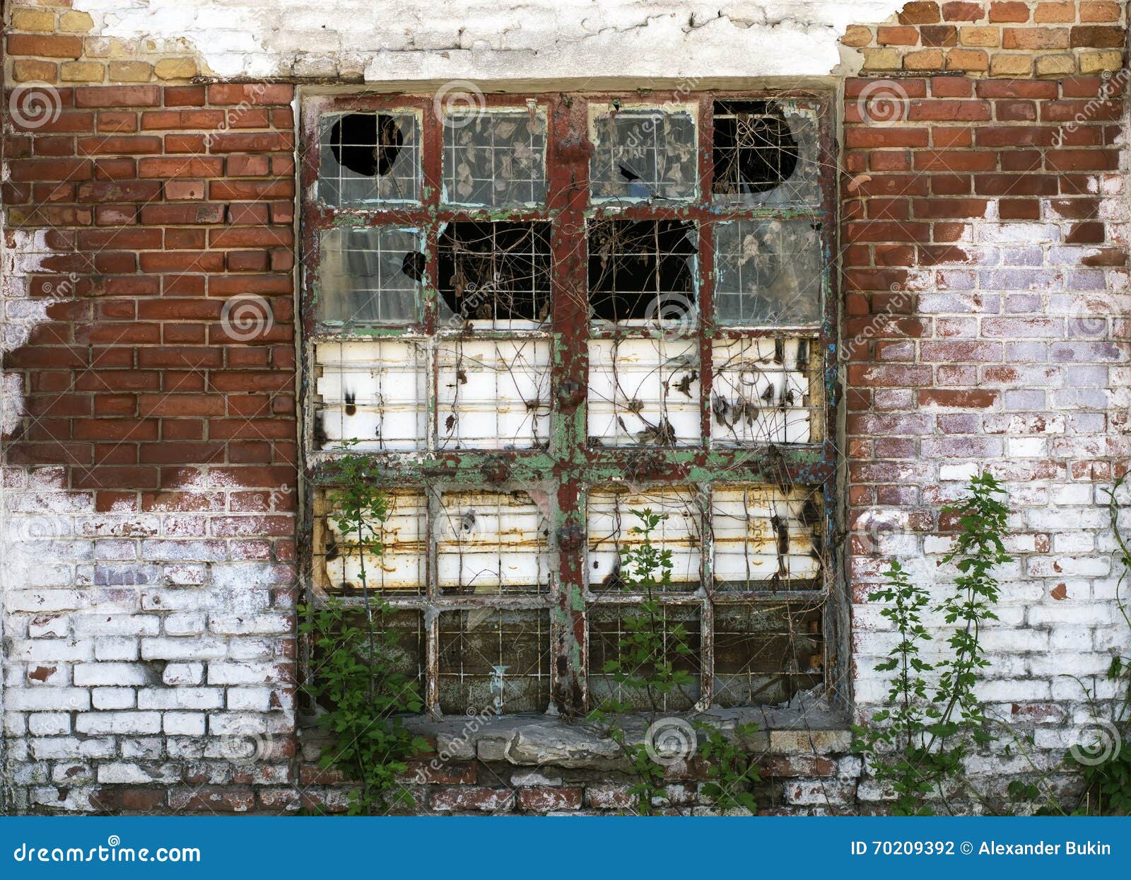 A Large Window in the Abandoned Old Building Stock Photo - Image of ...