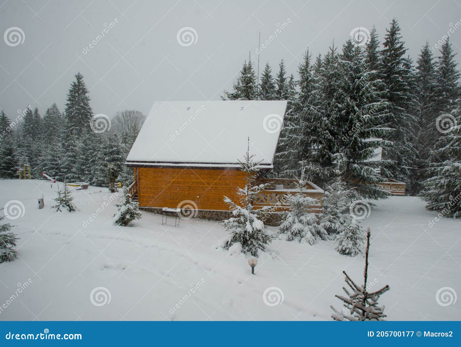 Large Window with Beautiful Views of Nature and Snow Stock Image ...