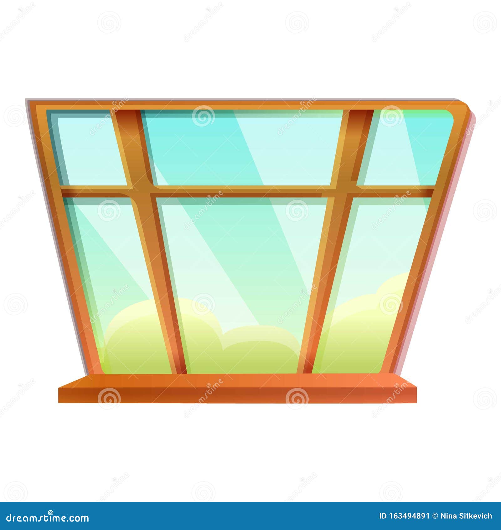 Large Window Icon, Cartoon Style Stock Vector - Illustration of color ...