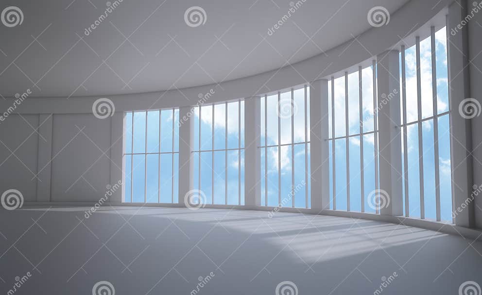 Large window interior view stock illustration. Illustration of design ...