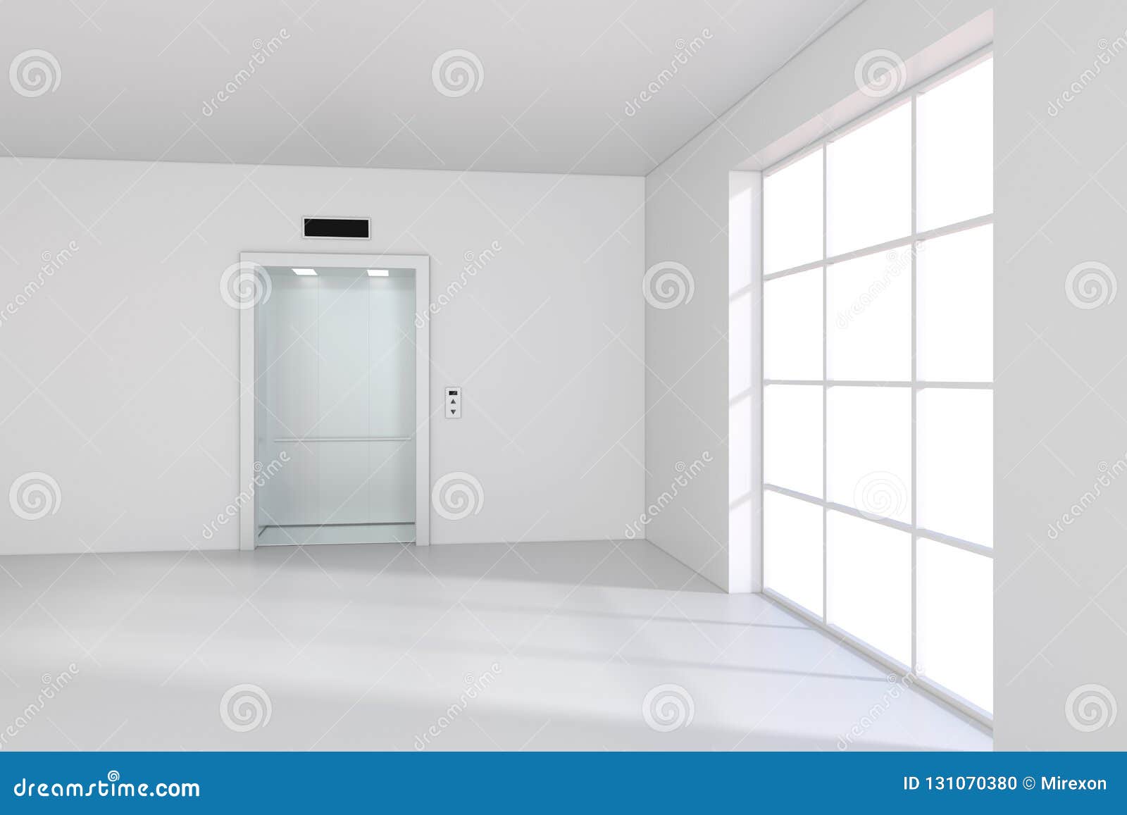 Empty Sky Elevator Concept With Elevator Royalty-Free Cartoon ...