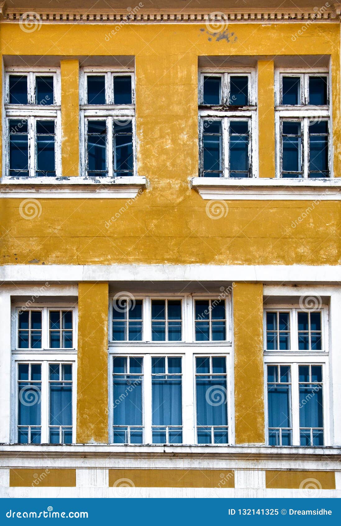 Large Window in the Old Building Stock Image - Image of building, city ...
