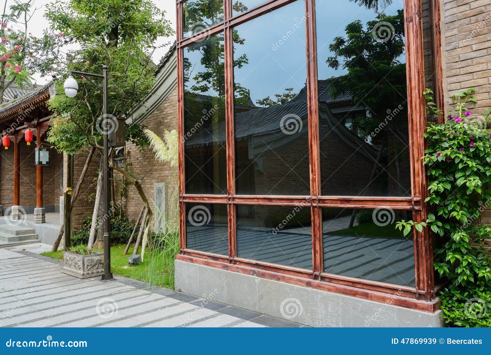 Large Window of Old-fashioned Chinese Building Stock Image - Image of ...