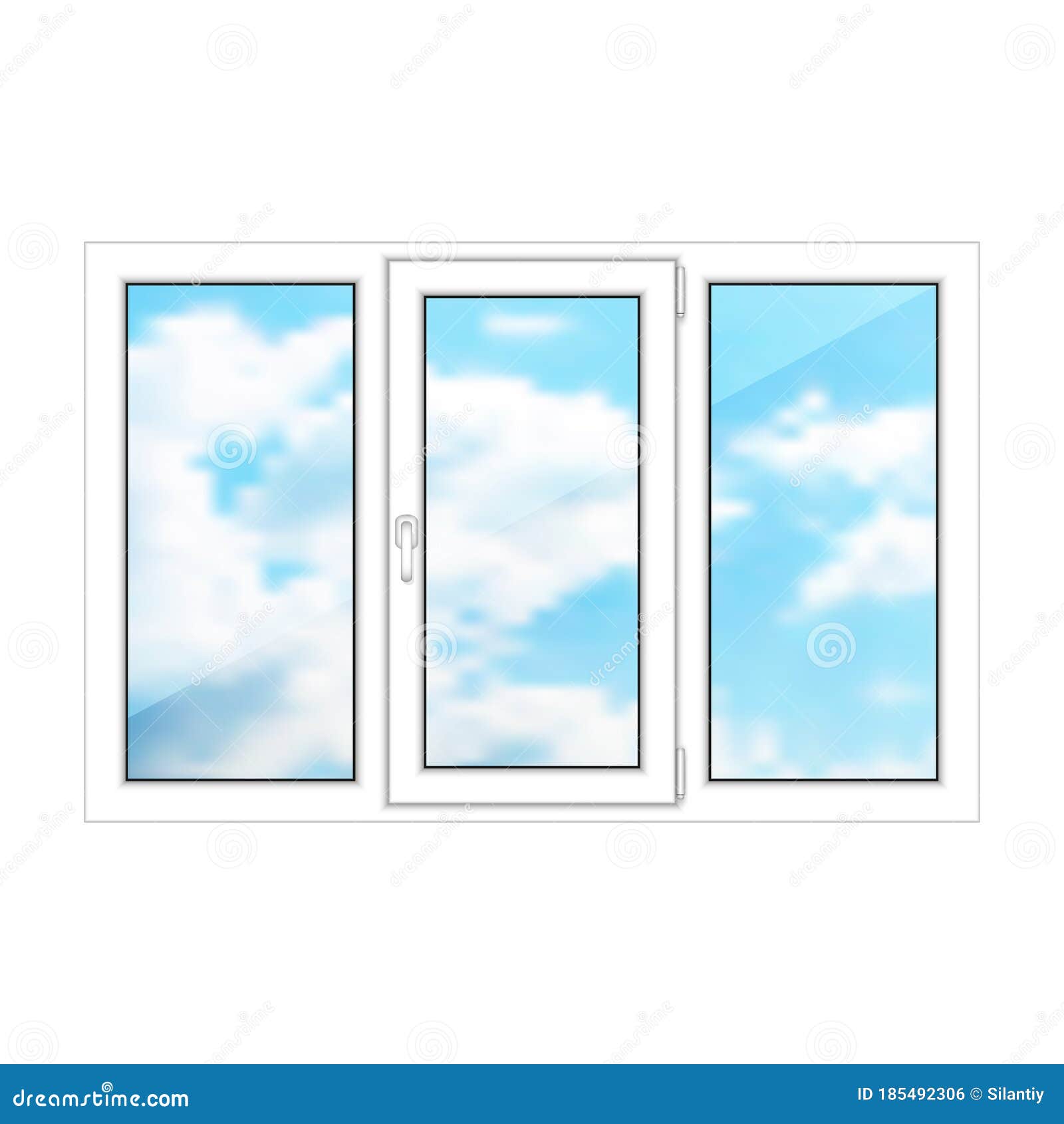 Large Window on a White Background Stock Vector - Illustration of glass ...