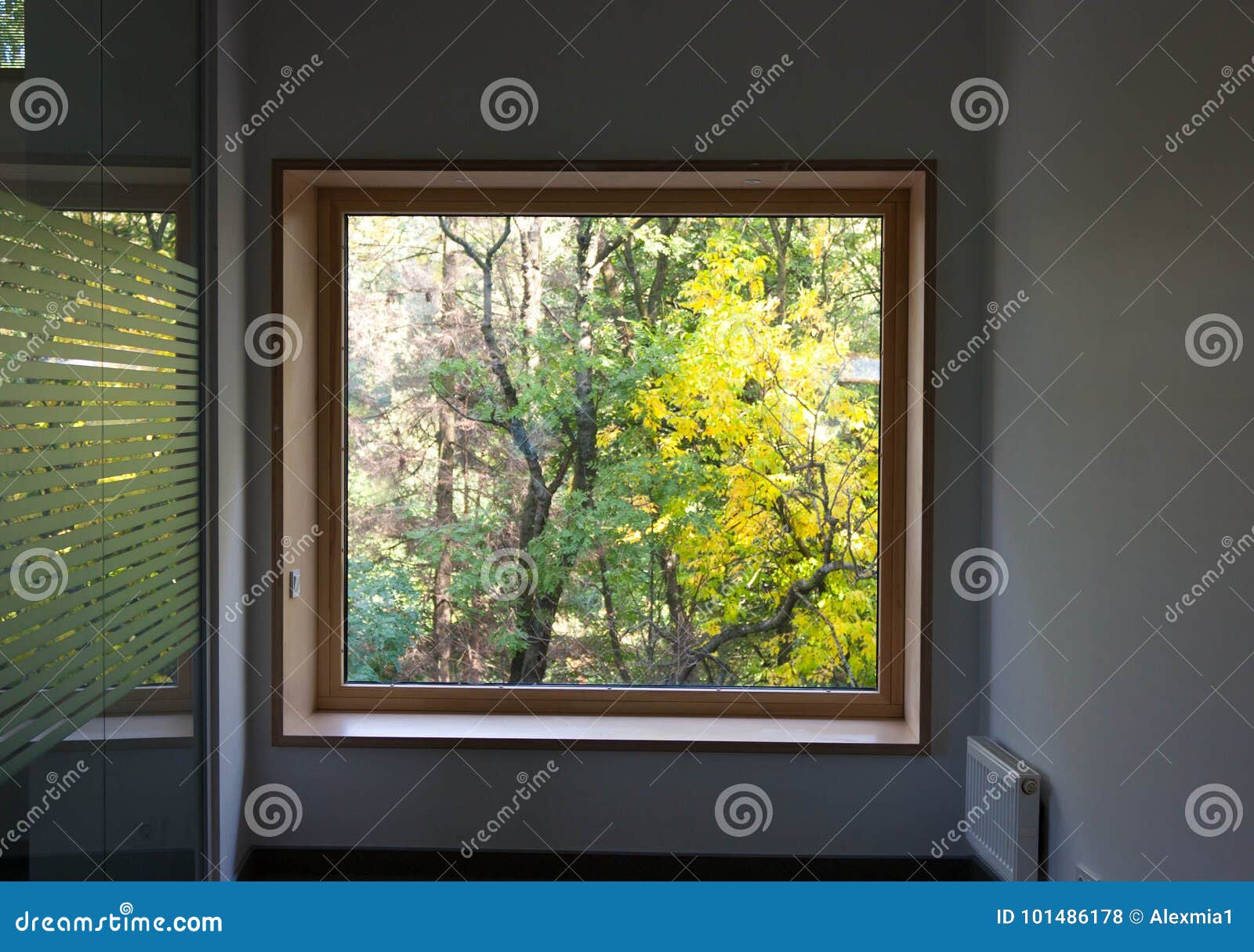 A Large Window on the Whole Wall. Stock Photo - Image of yellow, beauty ...