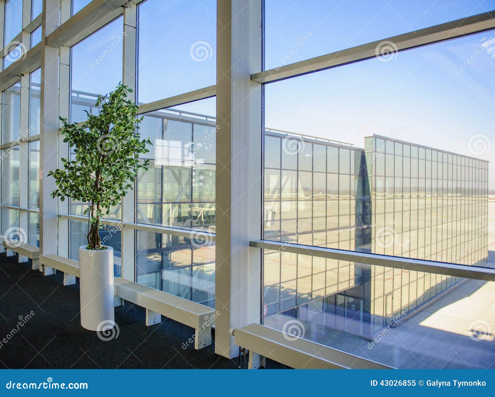 Large Windows Overlooking the Donetsk Airport Stock Image - Image of ...