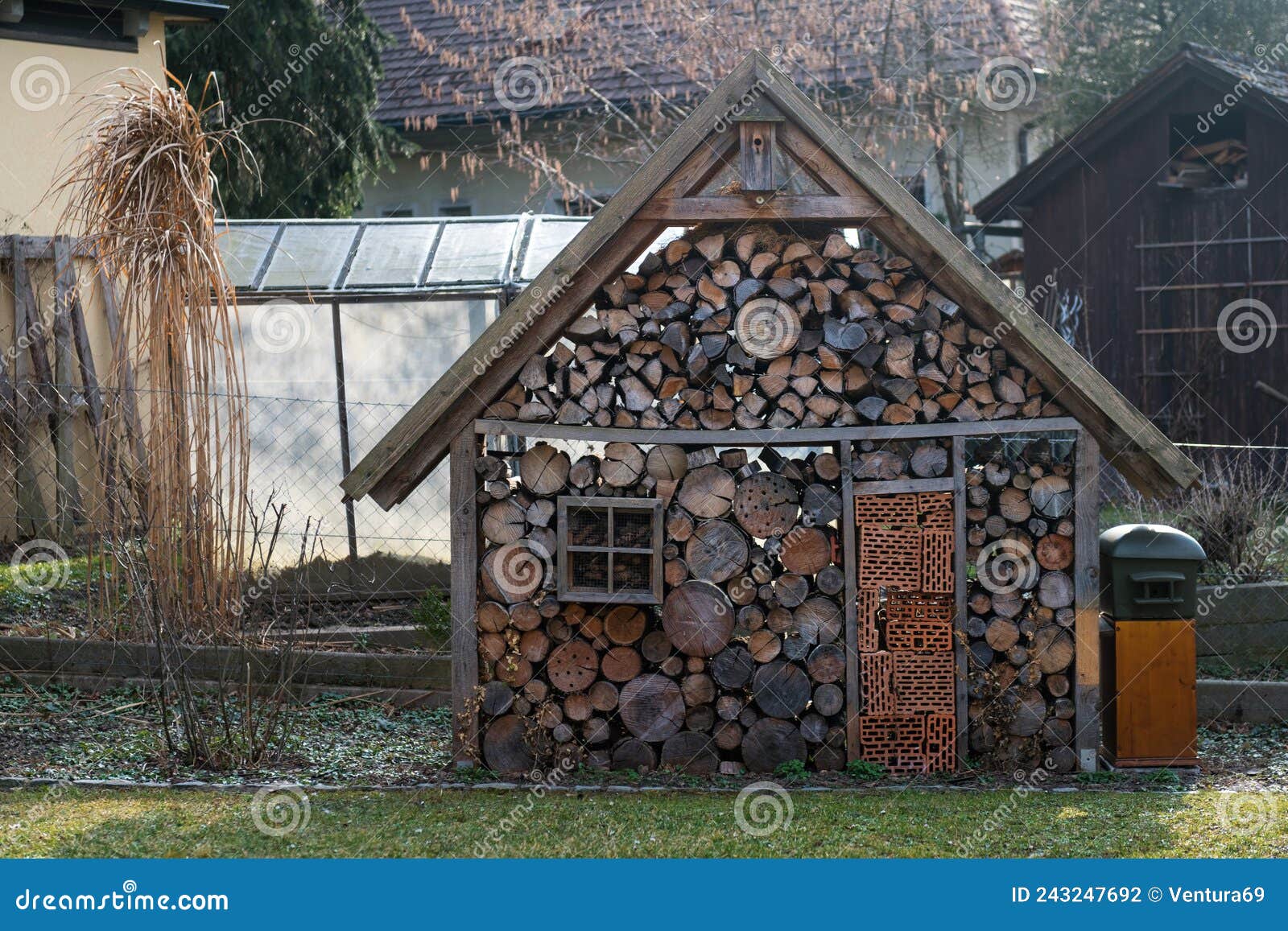 Wooden Bug House in the Garden Stock Photo - Image of ecology, natural ...