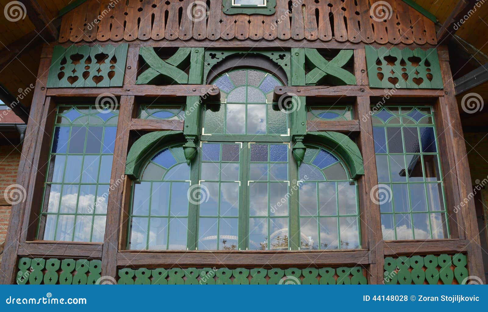 Large wooden window stock photo. Image of small, frames - 44148028