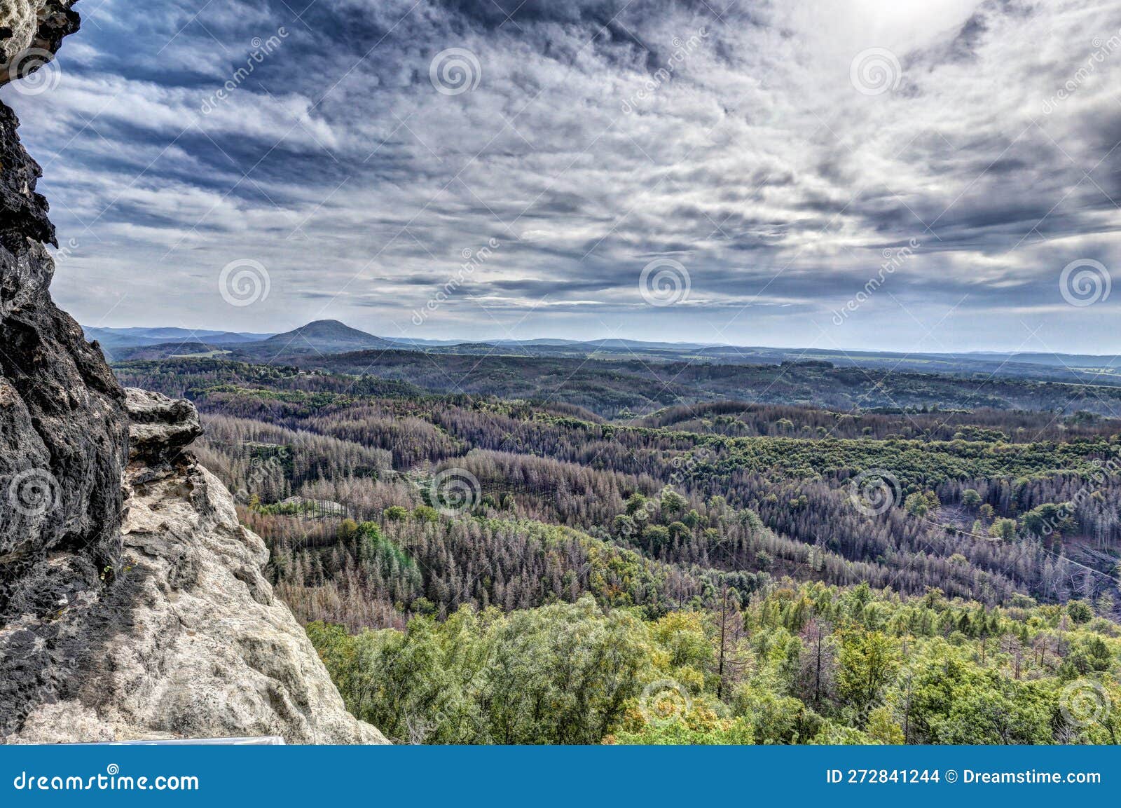 Large Woods and Forests from the Rocks on Cloudy Autumn Stock Photo ...