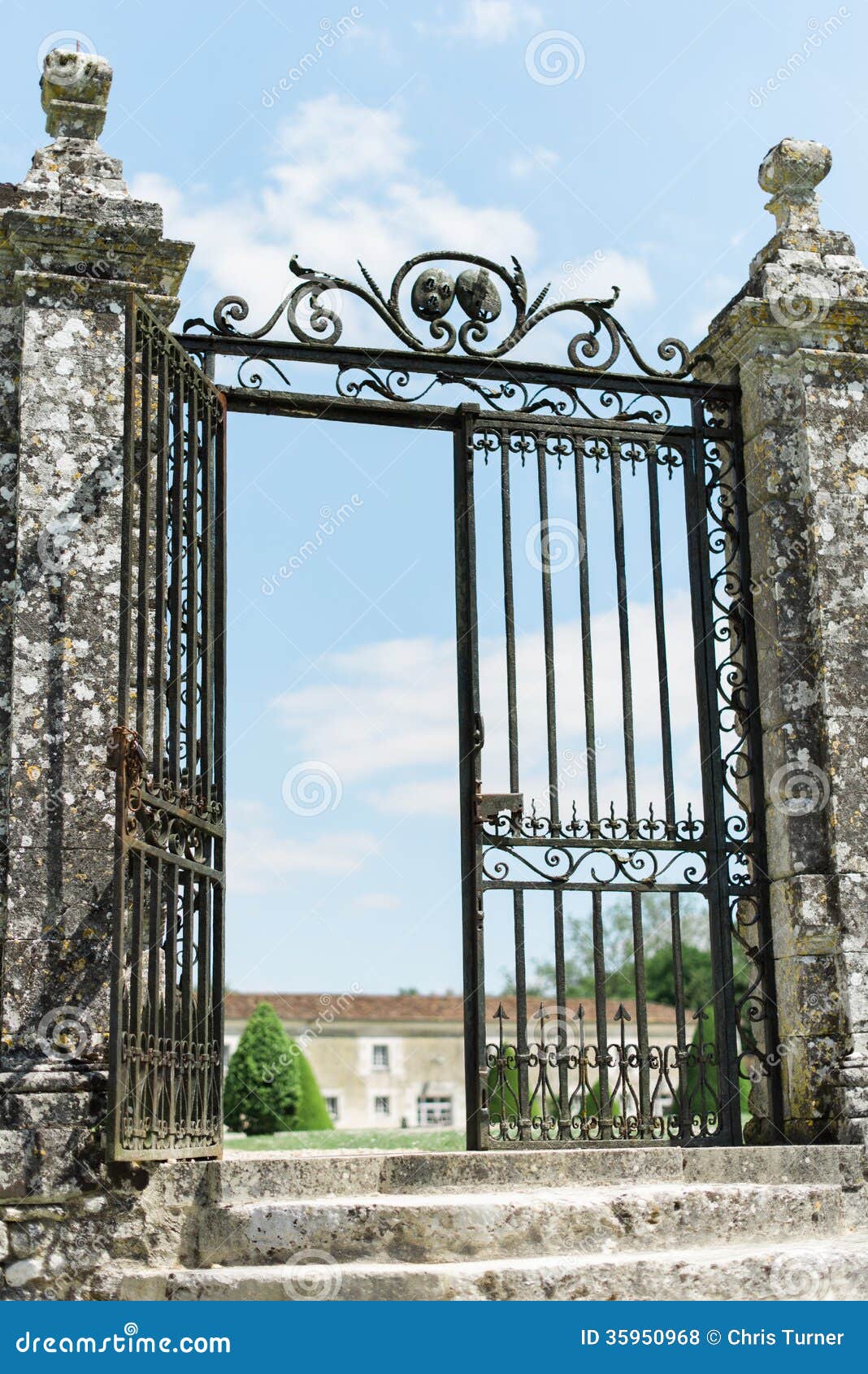 Large Wrought Iron Gate stock photo. Image of front, metal - 35950968