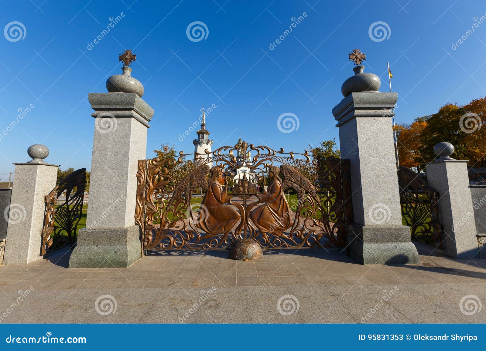 Large wrought iron gates stock image. Image of stately - 95831353