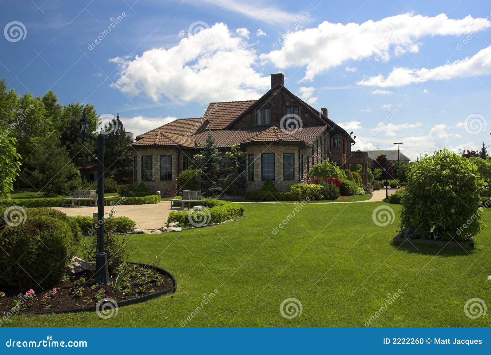 Large yard with mansion stock photo. Image of green, mansion - 2222260