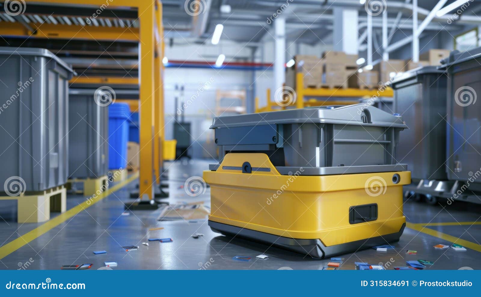 Large Yellow Box on Floor stock image. Image of sturdy - 315834691