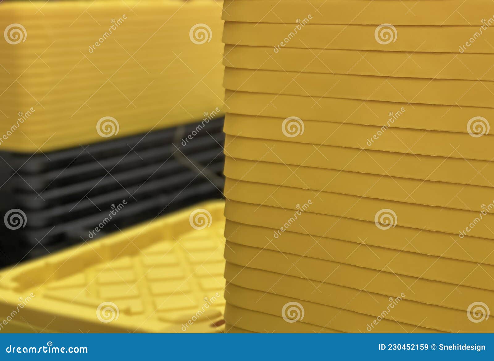 Large Yellow Box Lids Stacked Up for Sale Stock Image - Image of crates ...