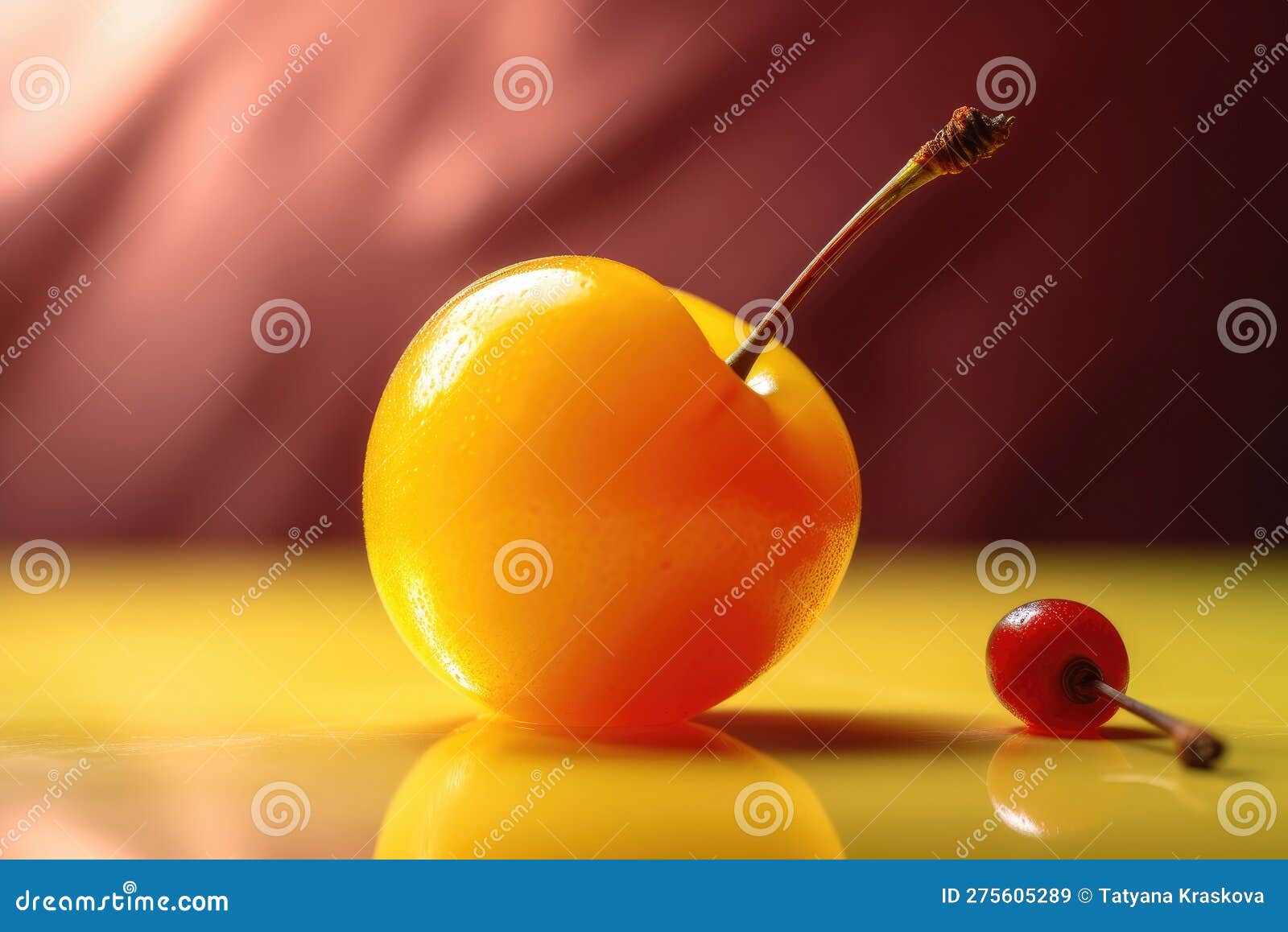 Composition of Yellow and Red Cherries Stock Illustration ...