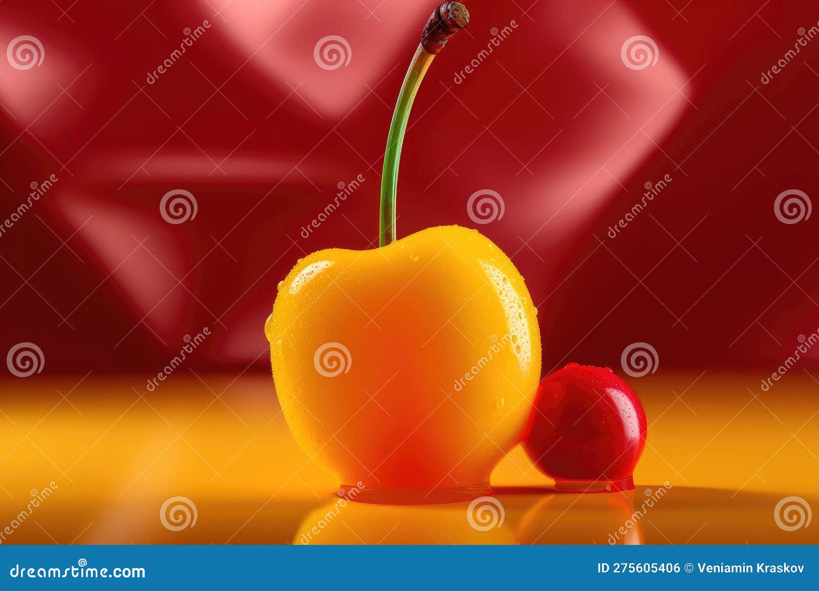 Composition of Yellow and Red Cherries Stock Illustration ...