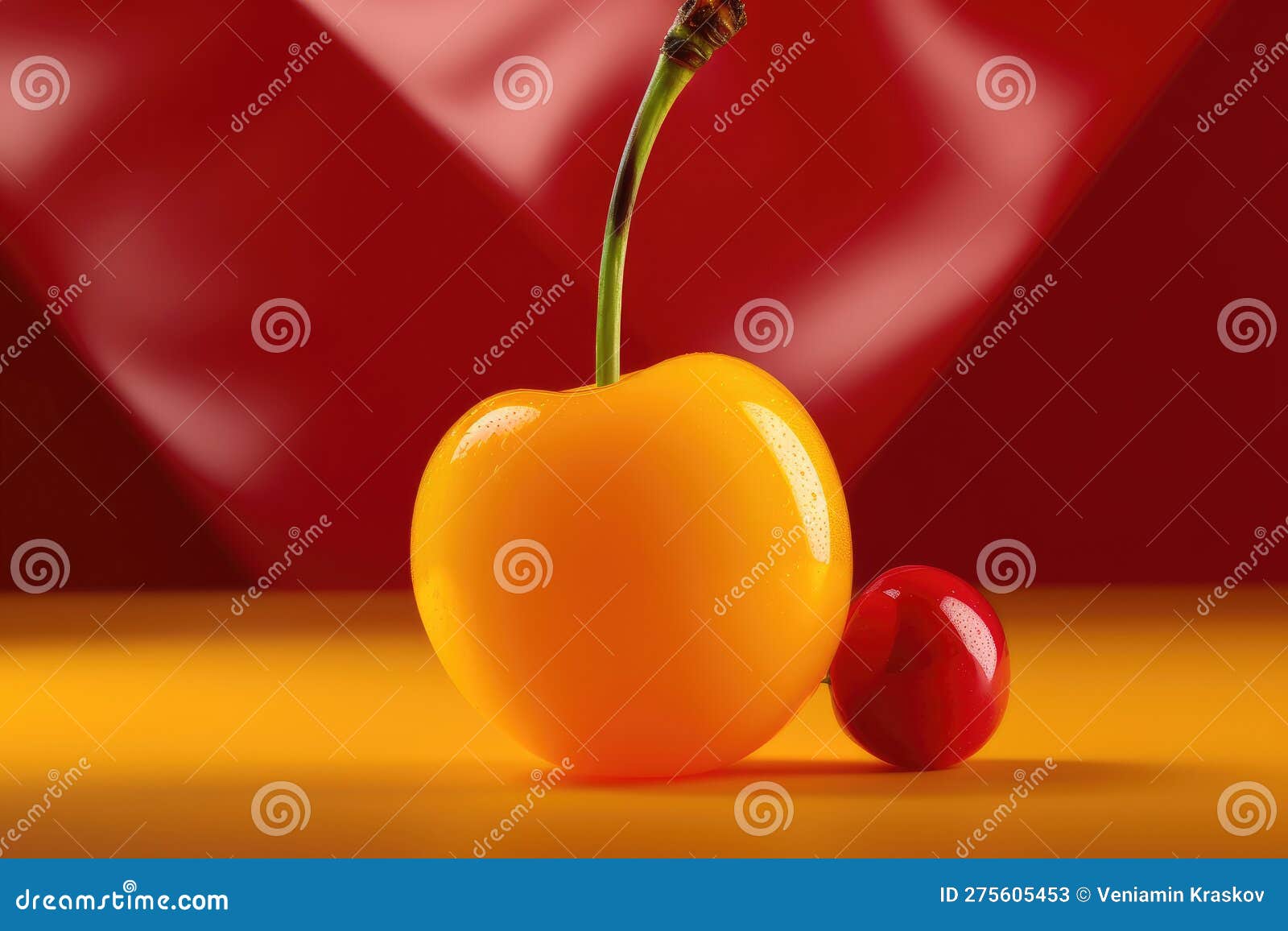 Composition of Yellow and Red Cherries Stock Illustration ...