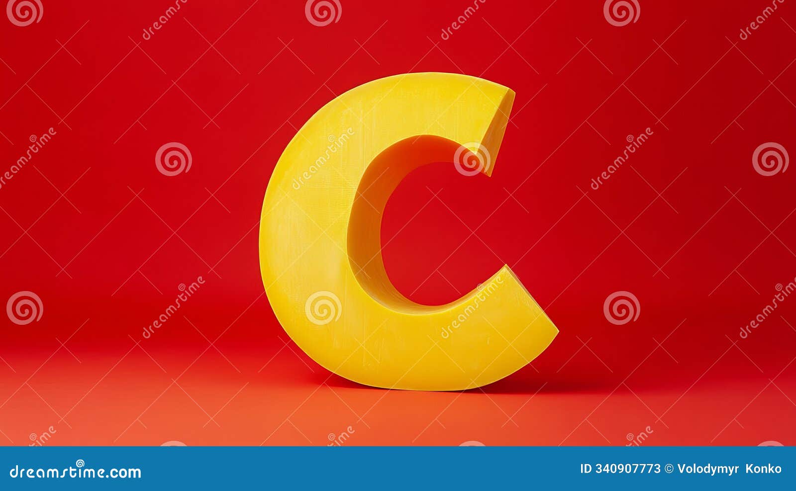 Large Yellow Letter C on a Bright Red Background, Bold Design Concept ...