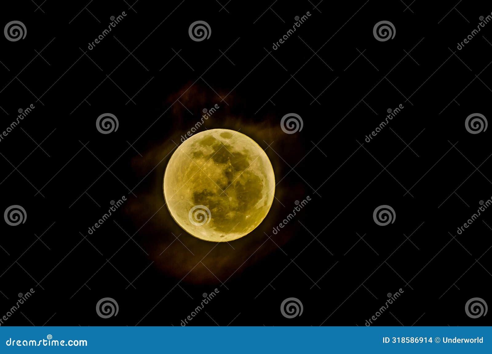 A Large Yellow Moon is in the Sky Stock Photo - Image of beautiful ...
