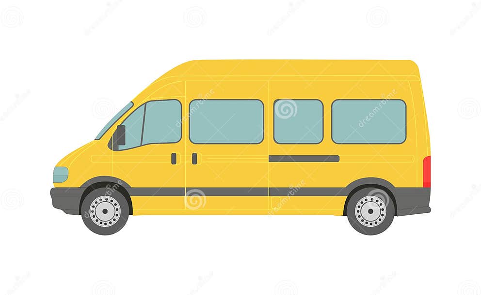 Large Yellow Van on a White Background - Vector Stock Vector ...
