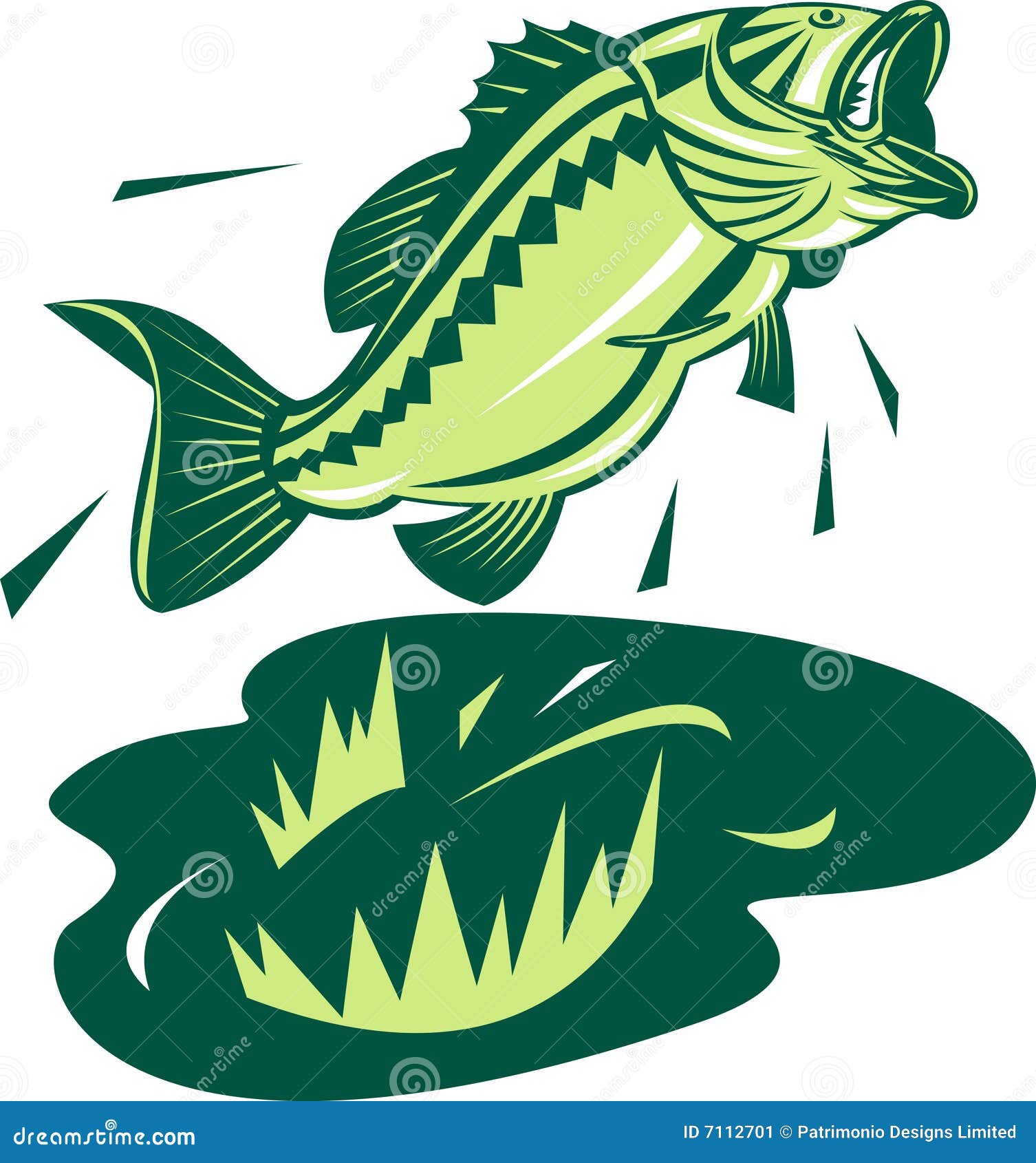 Largemouth bass stock illustration. Illustration of largemouth - 7112701
