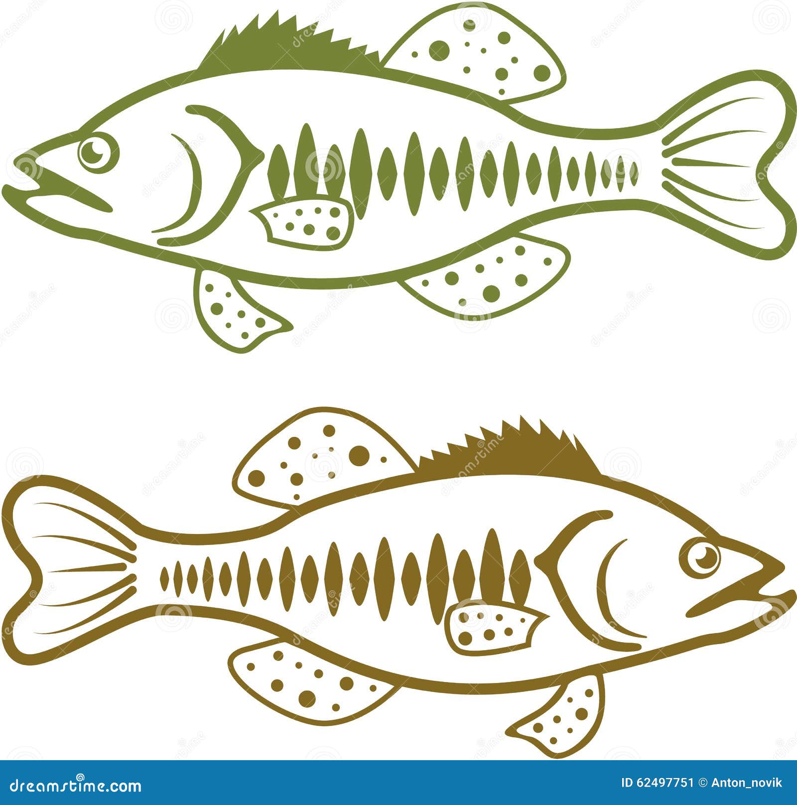 Largemouth Bass vector stock vector. Illustration of color - 62497751