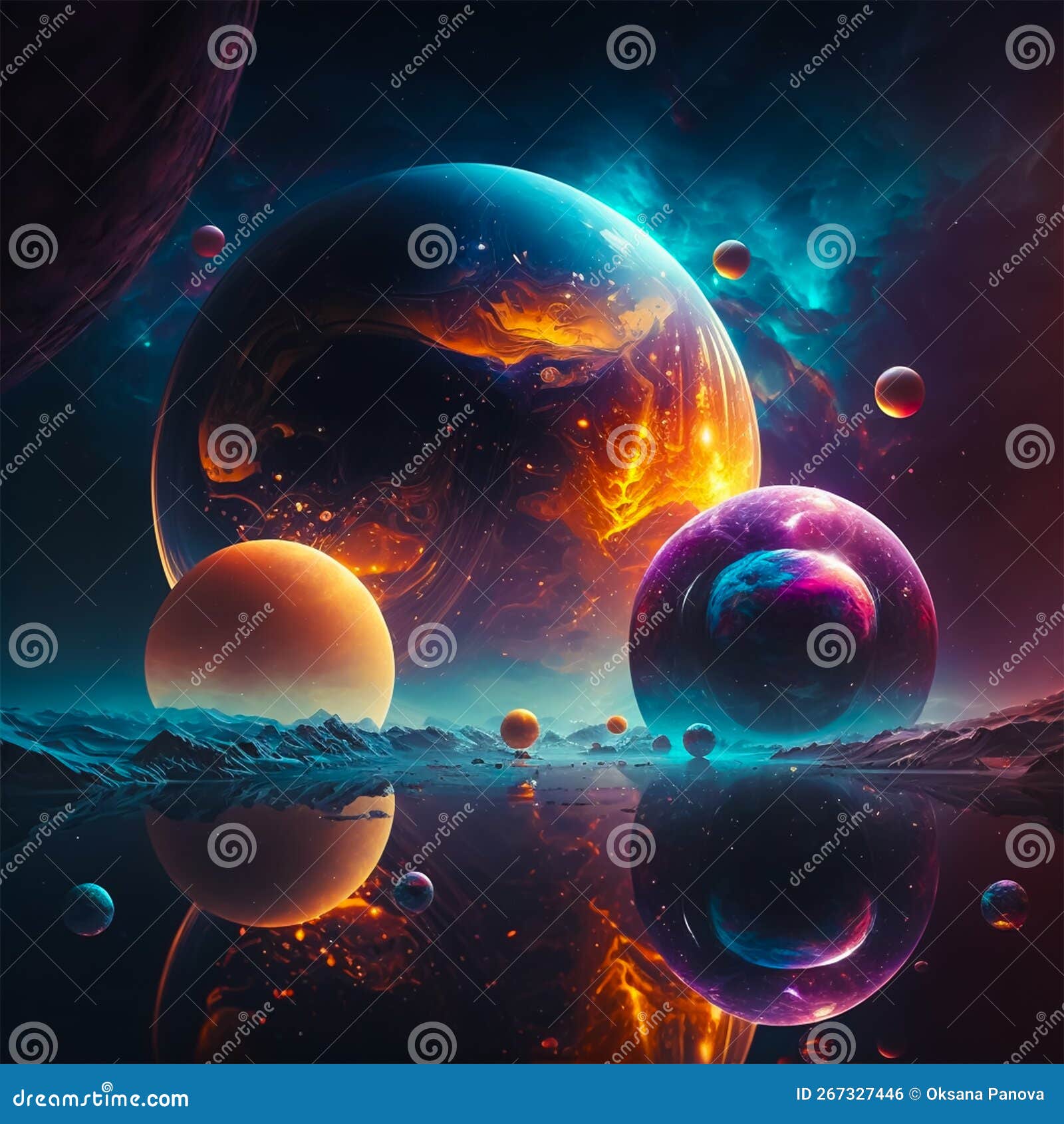 LargePlanets, A Galaxy Of Shining Stars On The Surface Of Outer Space ...