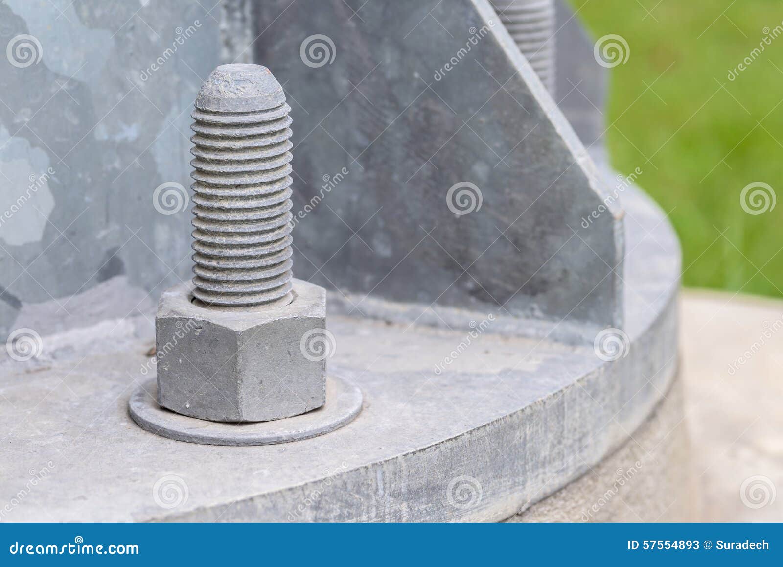 Larger Nut into the Base of a Metal Pillar Stock Image - Image of ...