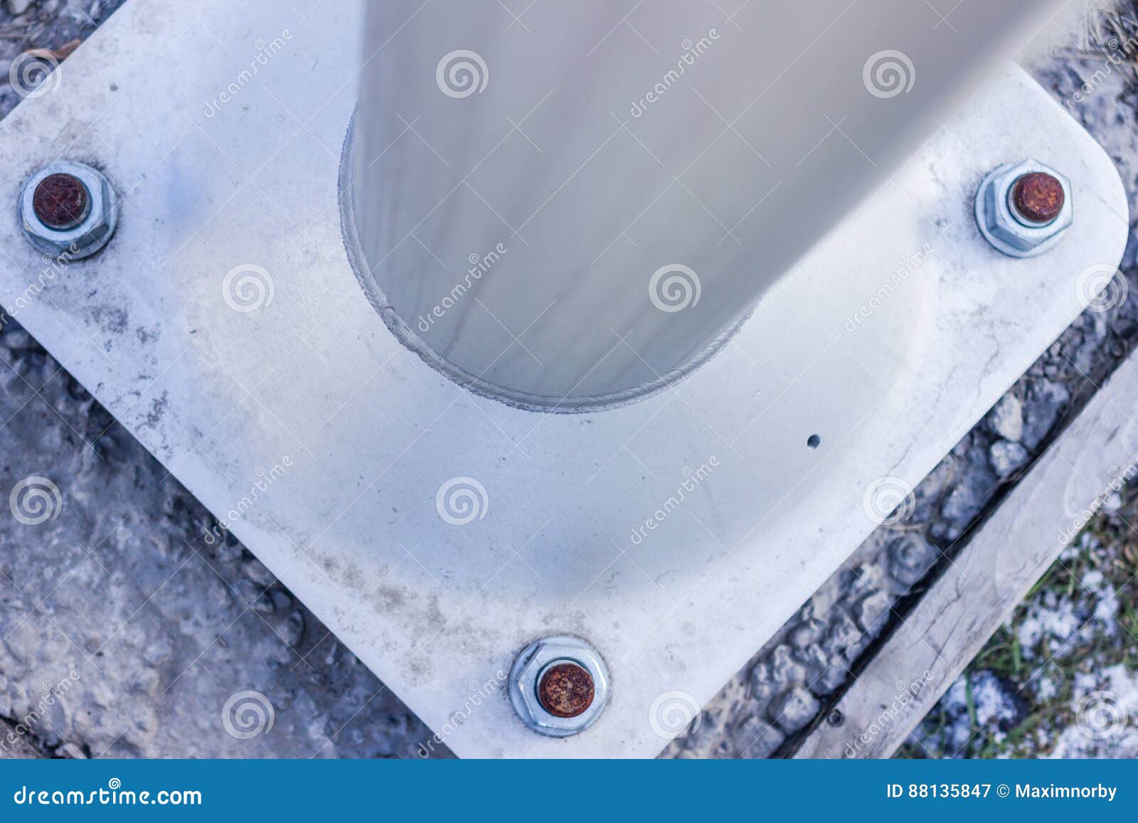 Larger Screws into the Base of a Pillar. Stock Image - Image of object ...
