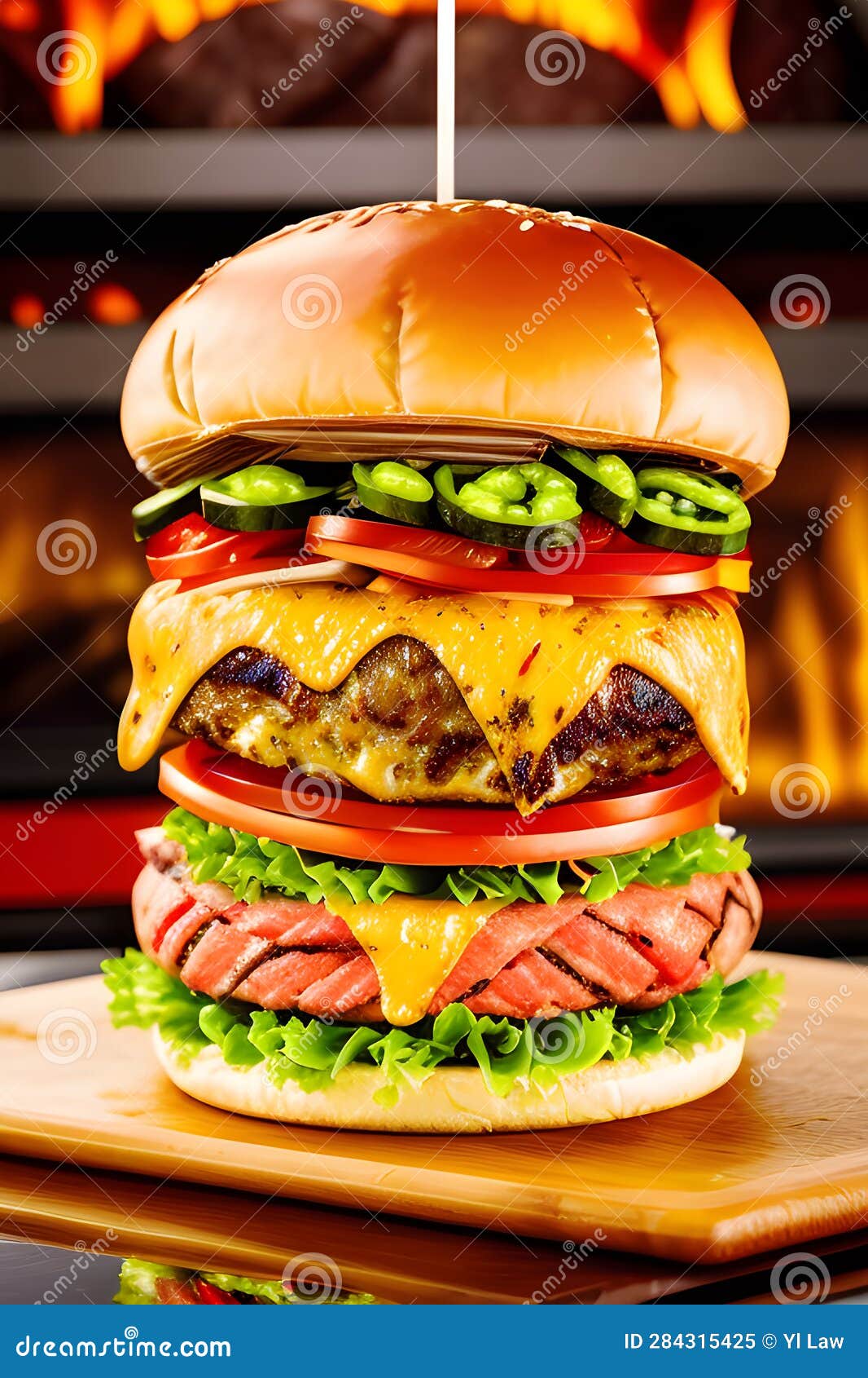 Larger Than Life Hamburger That Embodies Mouthwatering Editorial Image Image Of Gastronomy