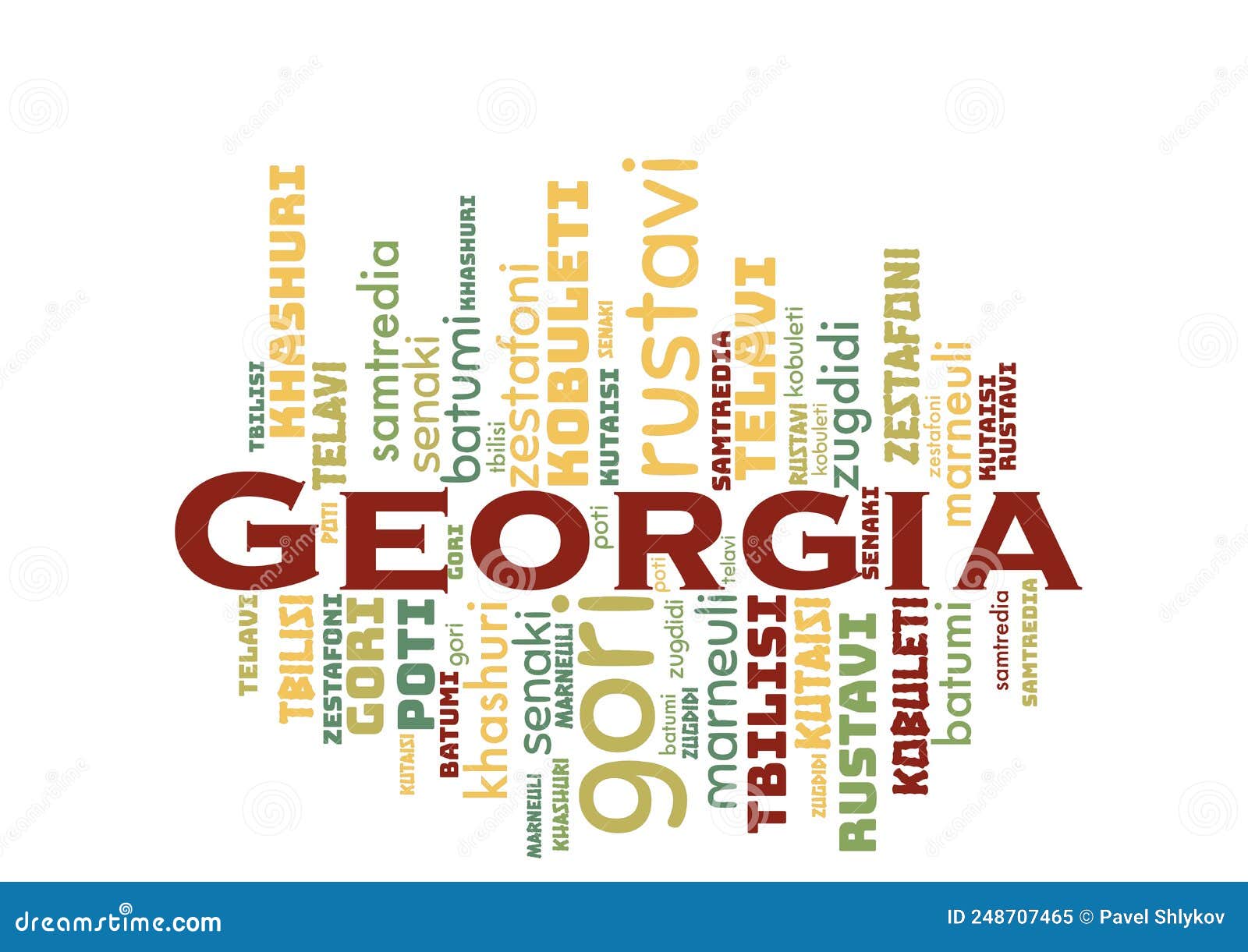 The Largest Cities in Georgia Stock Illustration - Illustration of poti ...