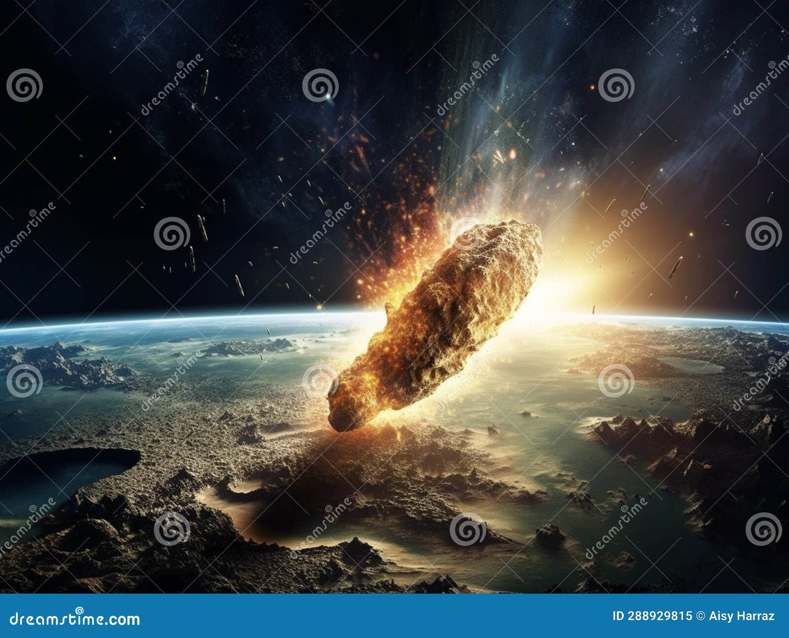 A Largest Comet Heading Across the Earth. Stock Illustration ...