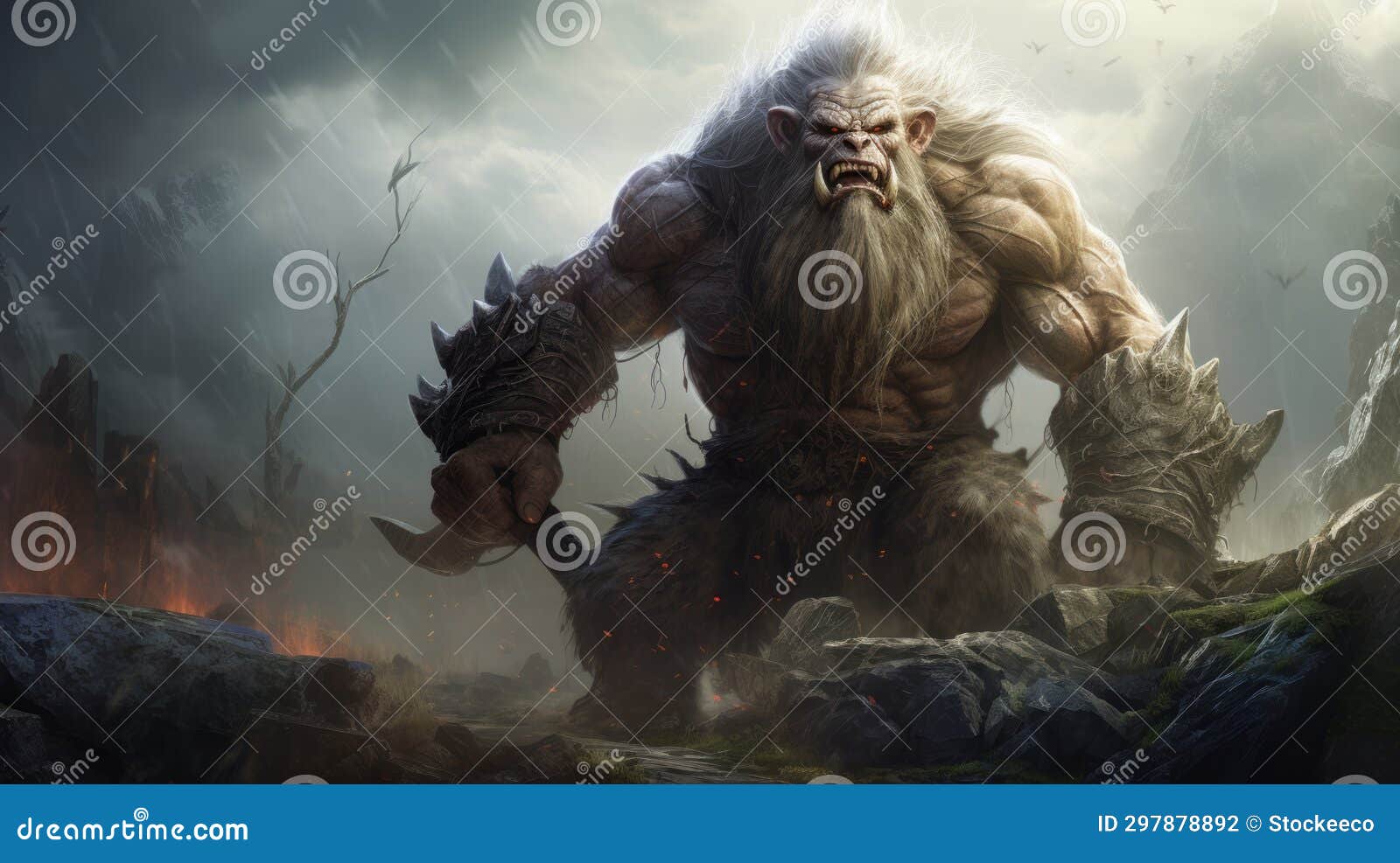 Realistic Troll Illustration with Strong Facial Expression Stock ...