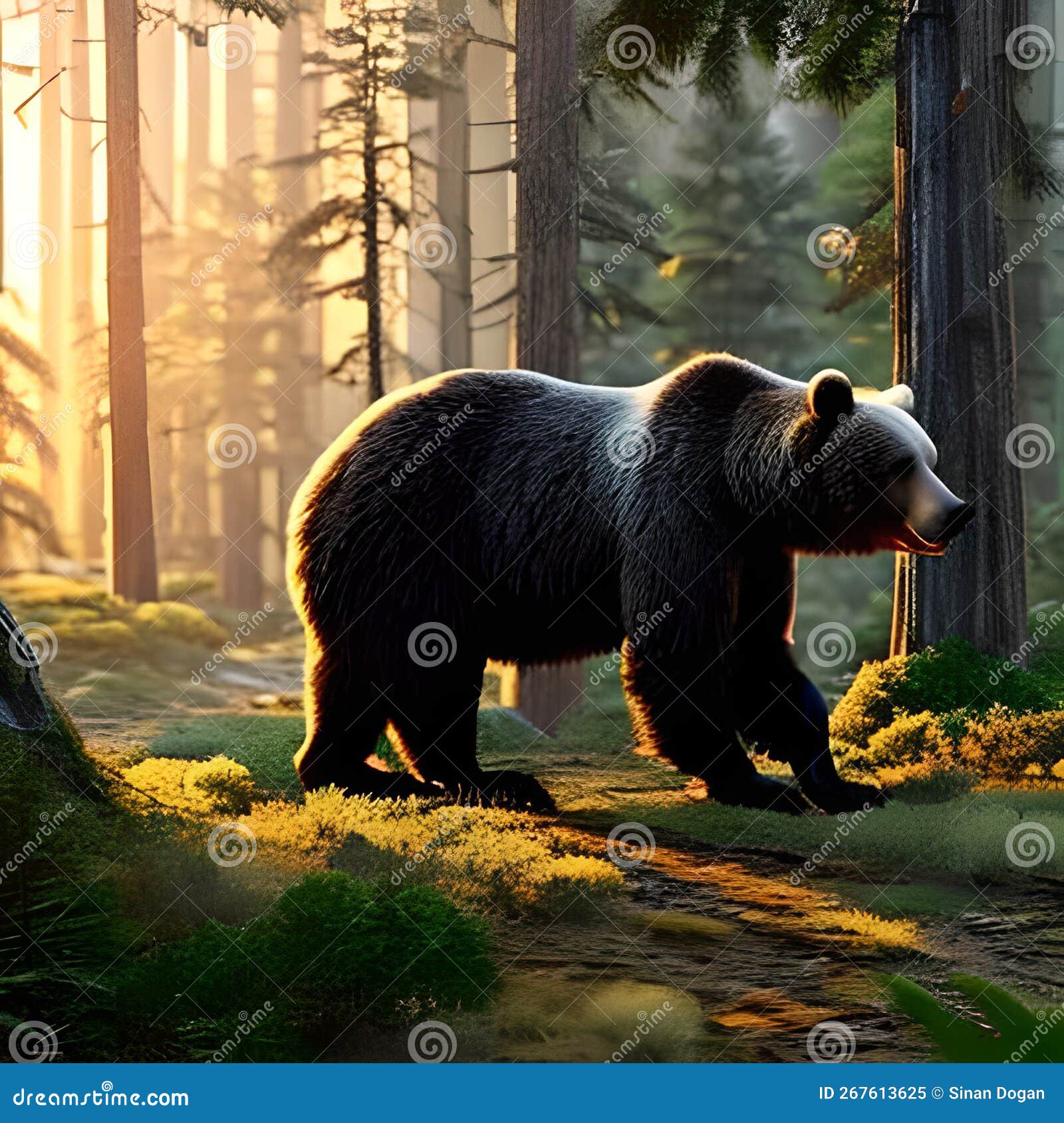 Bear stock illustration. Illustration of jungle, hunted - 267613625