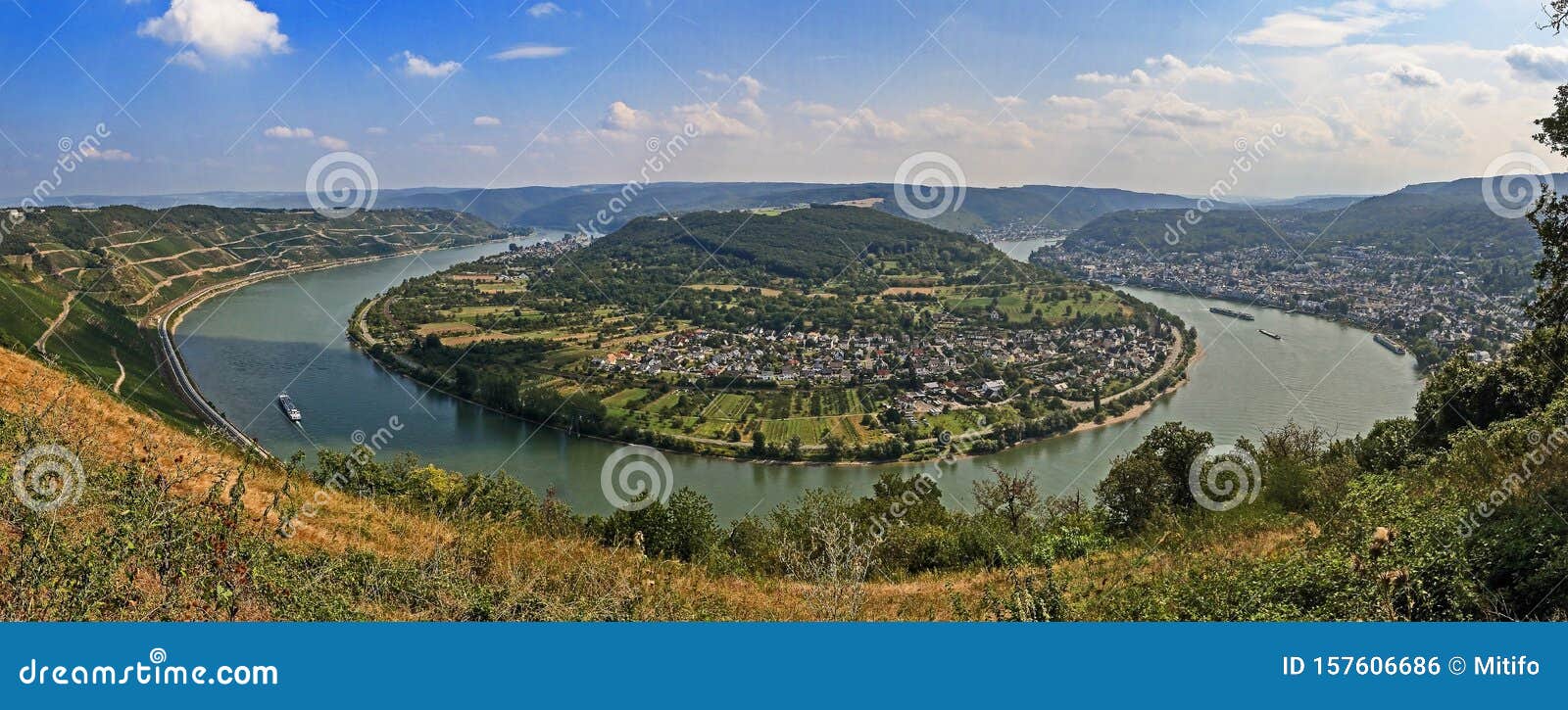 The Largest Rhine Loop at Boppard, the Boppard Hamm Germany Stock Photo ...
