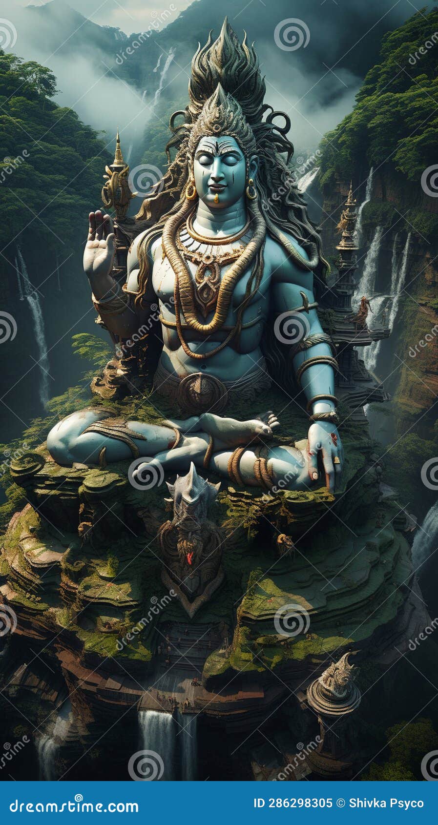 God Shiva Sitting Pose Design And Text Om Namah Shivay . Stock ...