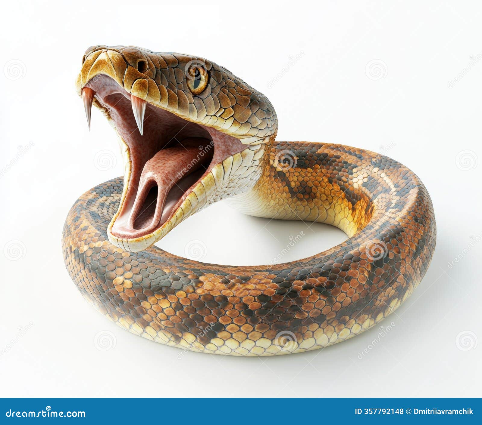 The Largest Snake Ever Known, Titanoboa, Stands Alone Against A White ...