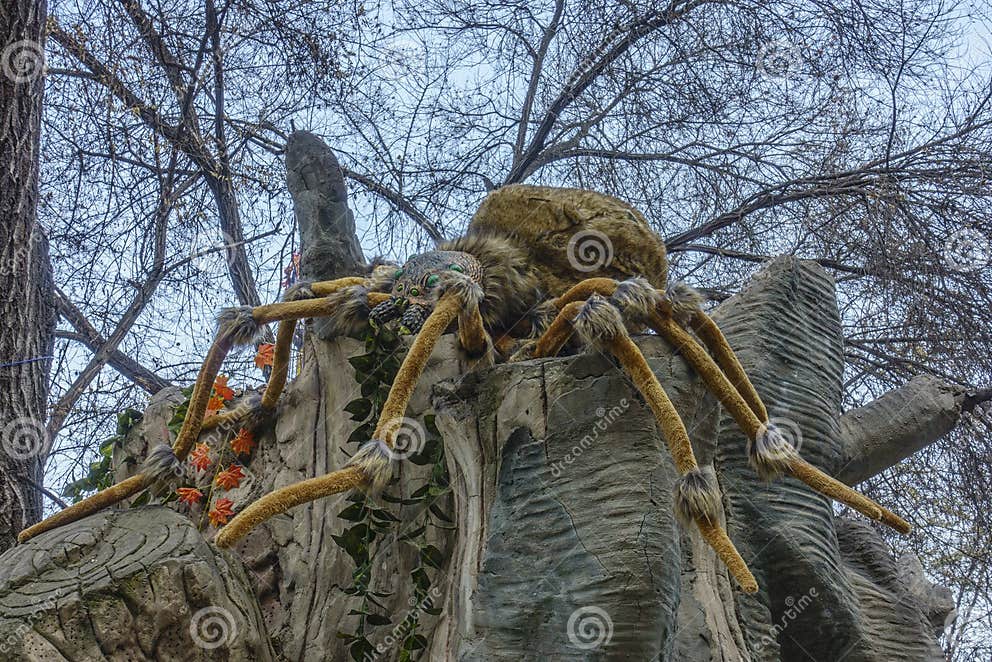 A Largest Spider in the Tree Stock Image - Image of trunk, wildlife ...