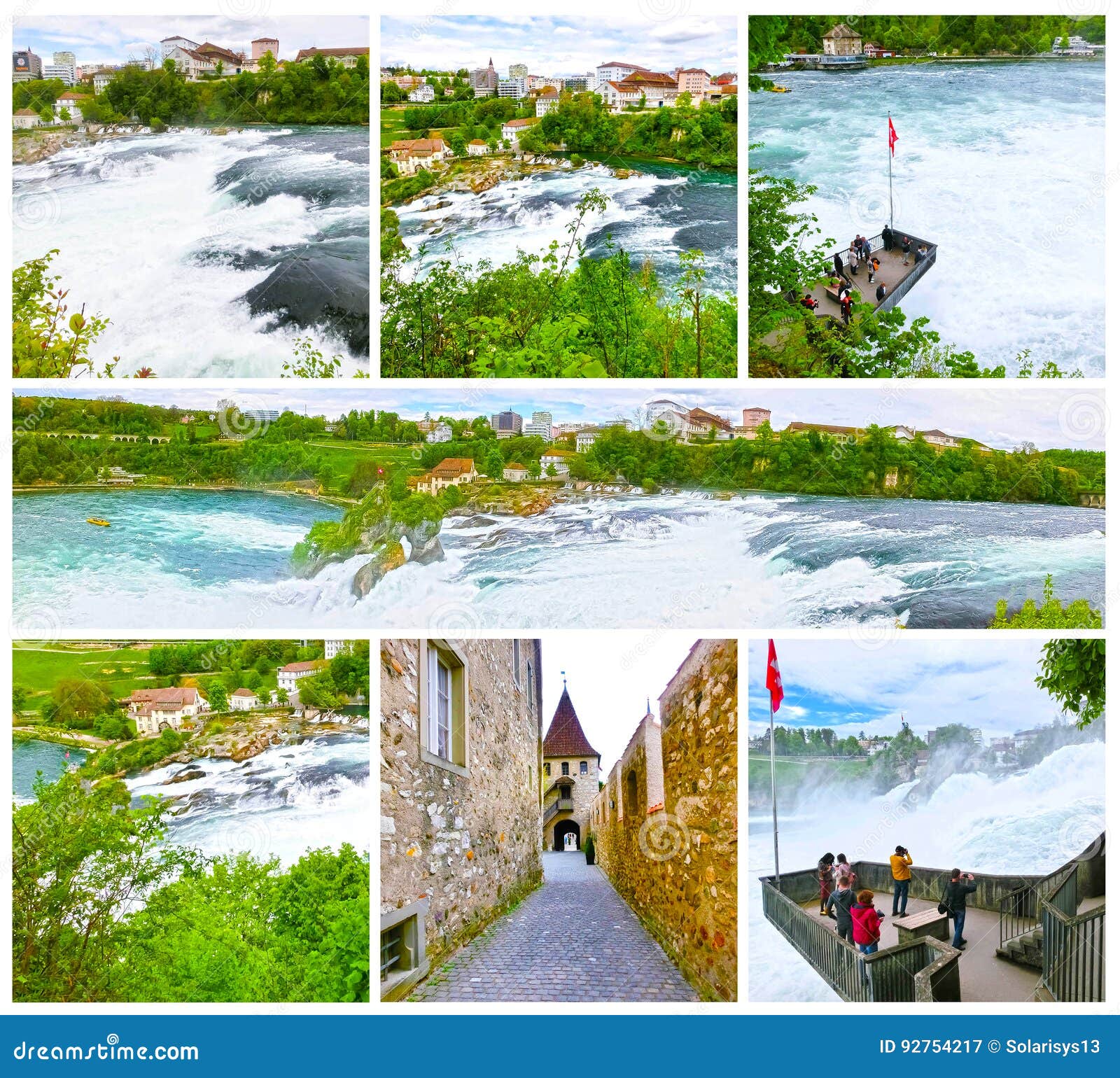 Largest Waterfall in Europe by River Rhein in Switzerland Editorial ...