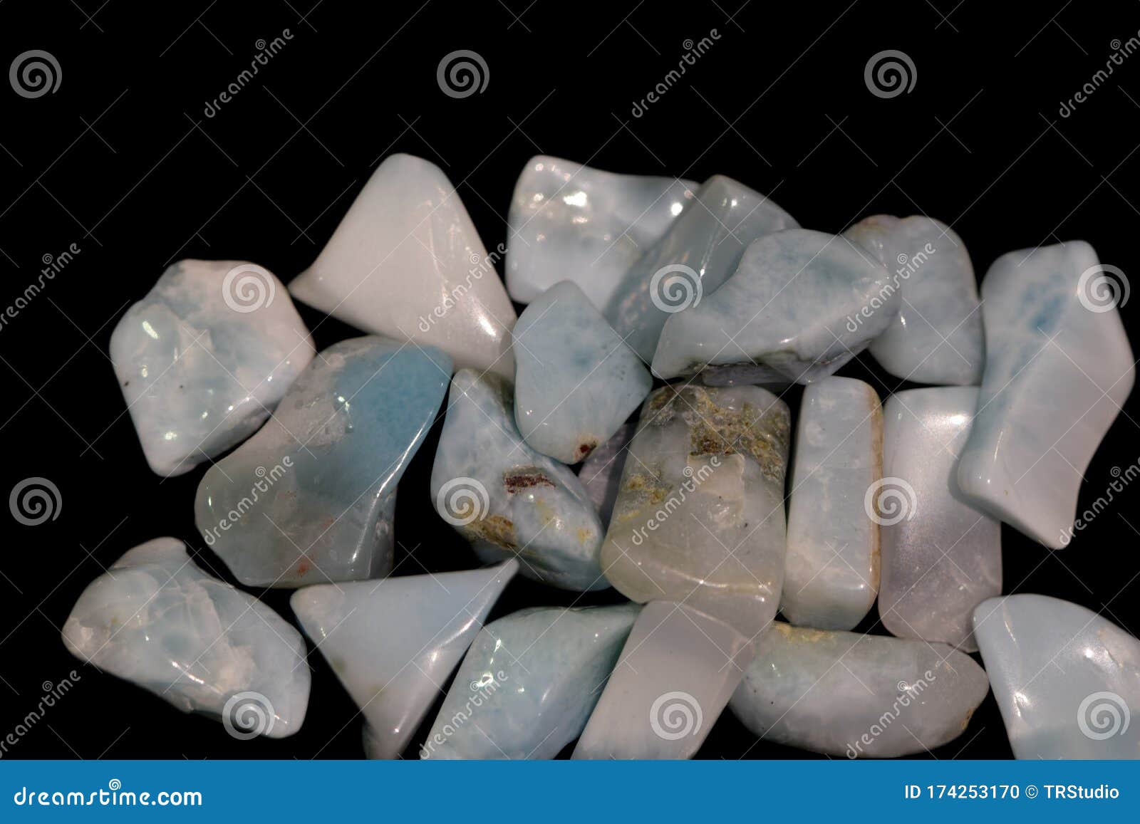 Larimar Polished Lot stock photo. Image of crystal, macro - 174253170