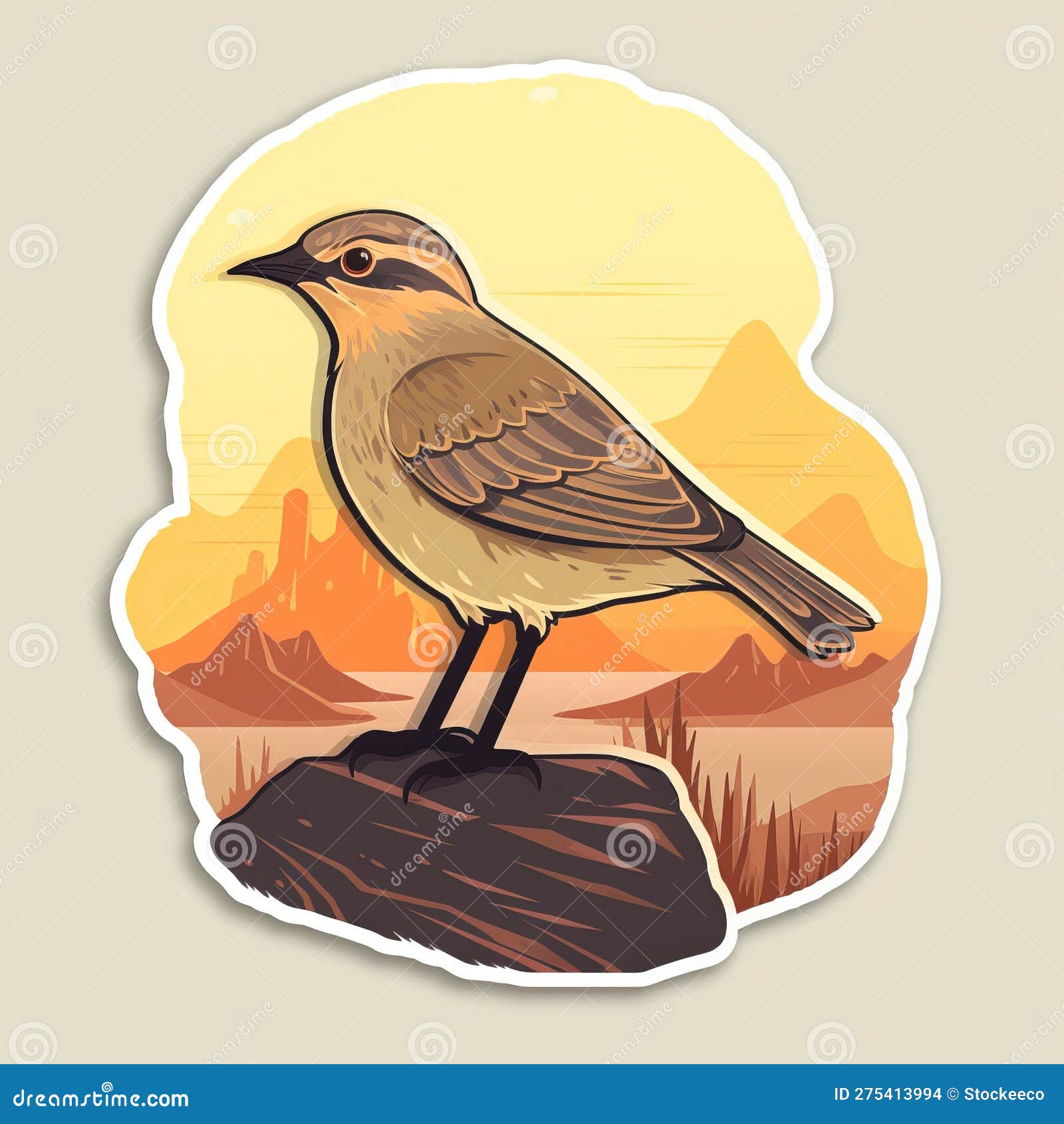 Desert Lark Isolated On White Background Cartoon Vector | CartoonDealer ...
