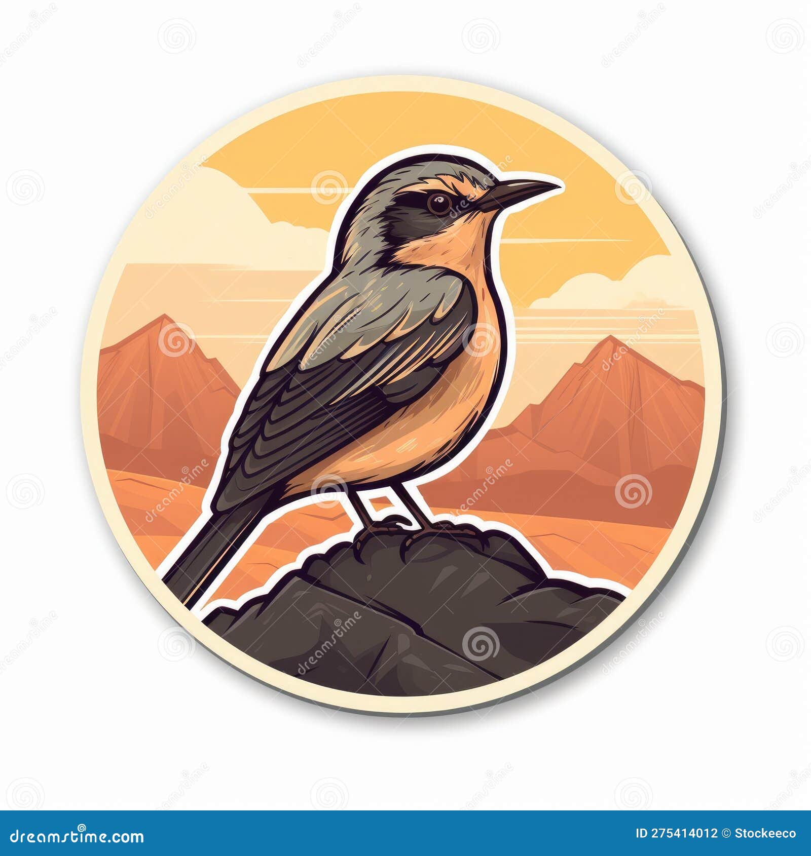 Desert Lark Isolated On White Background Cartoon Vector | CartoonDealer ...