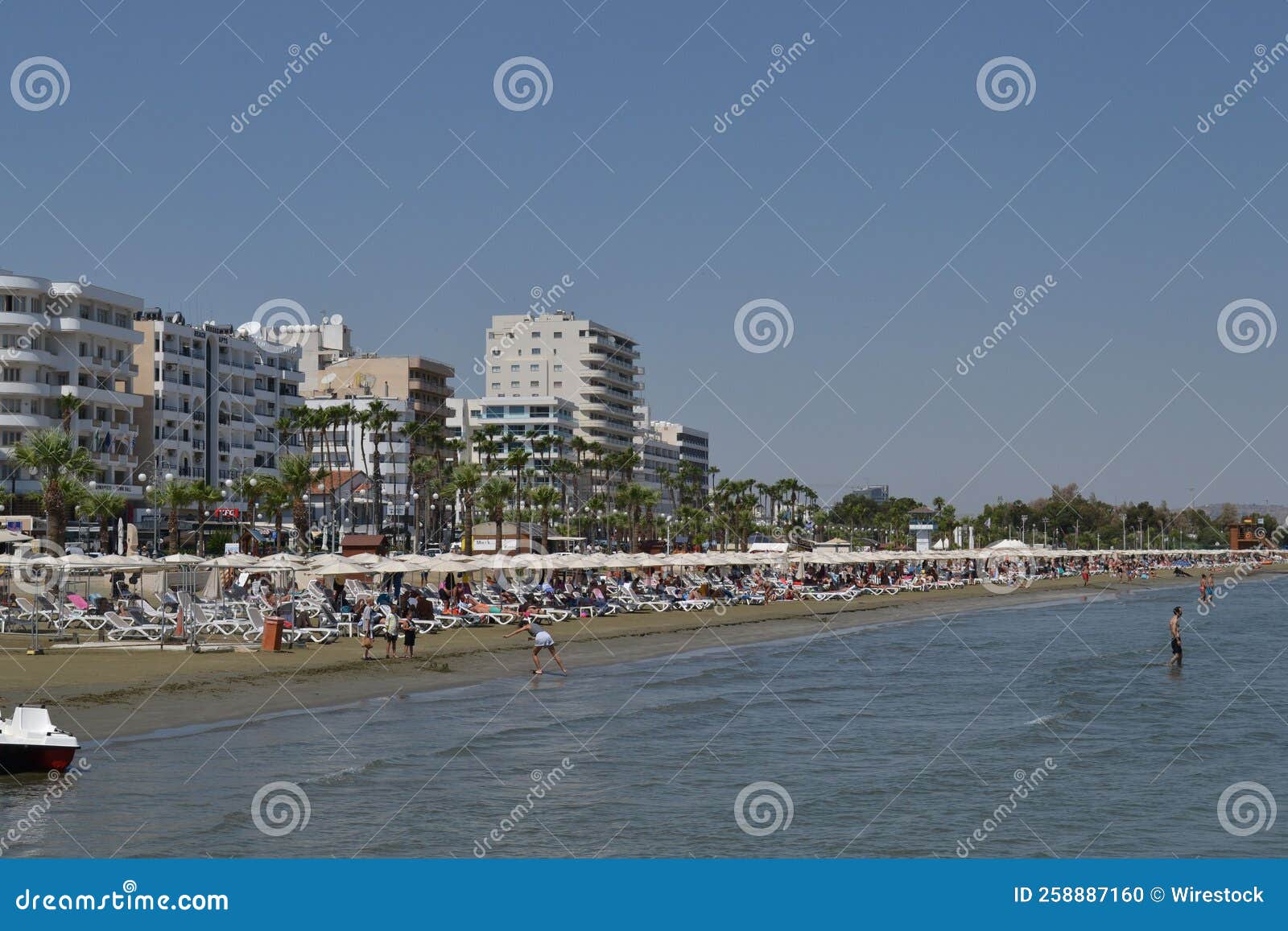 Larnaca Beach and Buildings in Cyprus Editorial Image - Image of shore ...