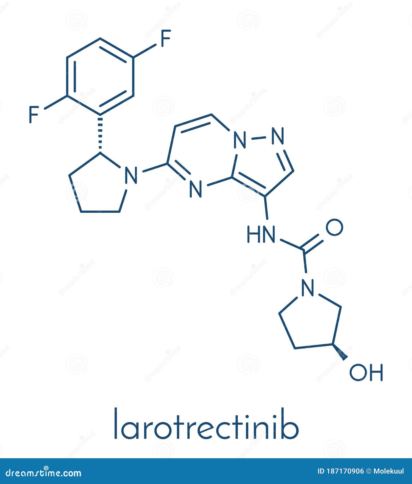 Larotrectinib Cancer Drug Molecule. Skeletal Formula. Stock Vector ...