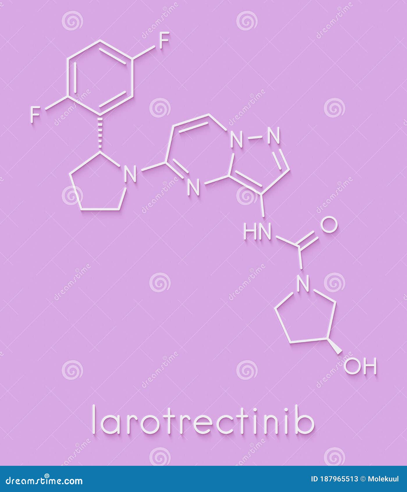 Larotrectinib Cancer Drug Molecule. Skeletal Formula. Stock ...